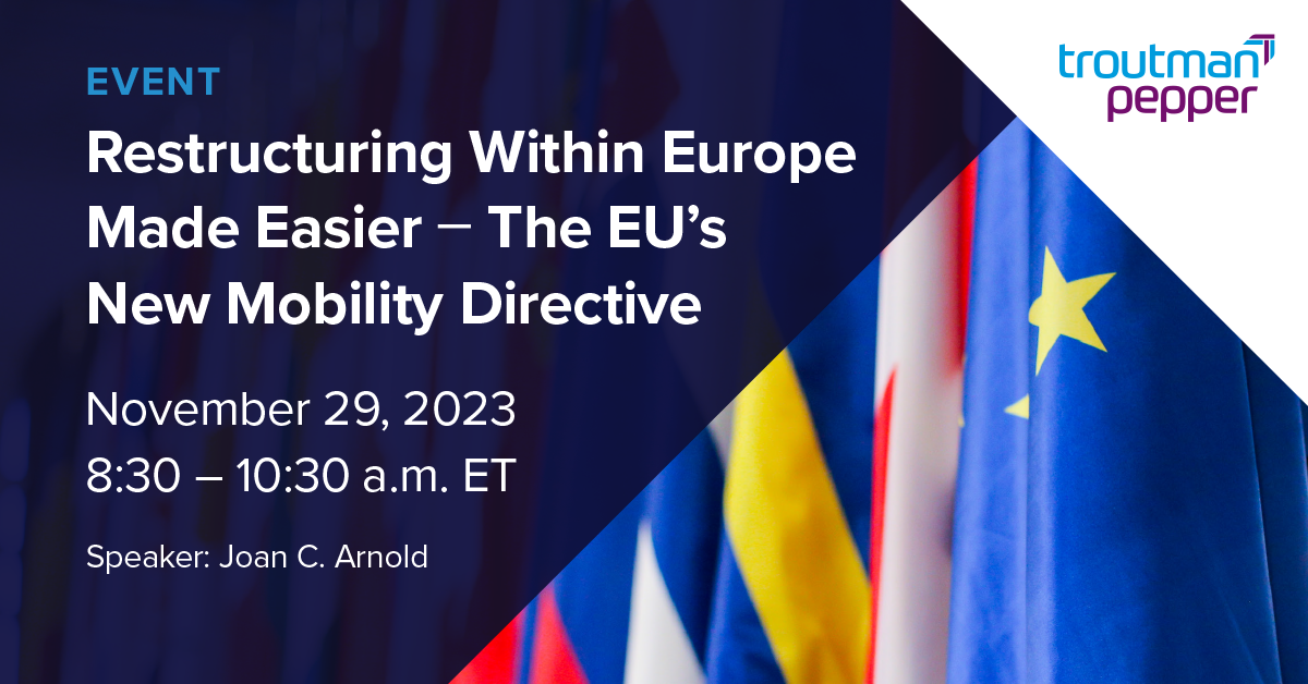 Restructuring Within Europe Made Easier - The EU's New Mobility ... Restructuring Within Europe Made Easier - The EU's New Mobility ...